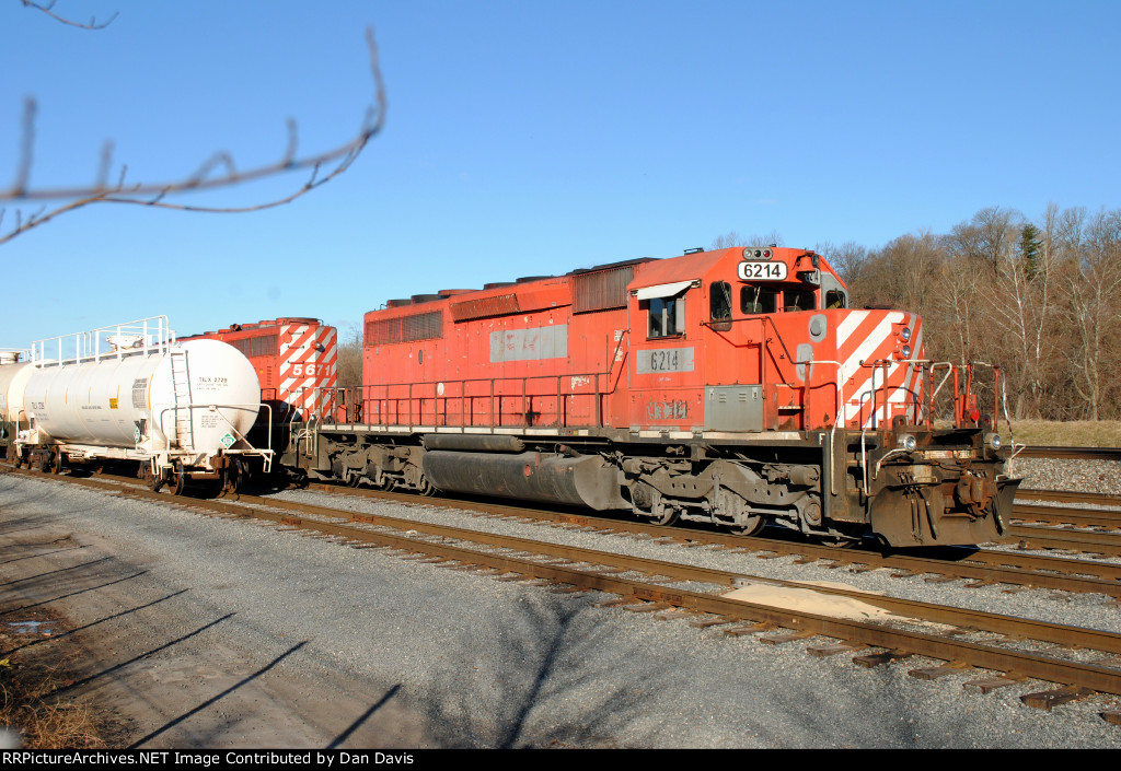 ICE SD40-2 6214 in River Yard